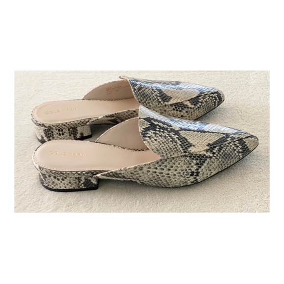 Cole Haan | Shoes | Cole Haan Piper Snake Print Leather Slip On Mule ...